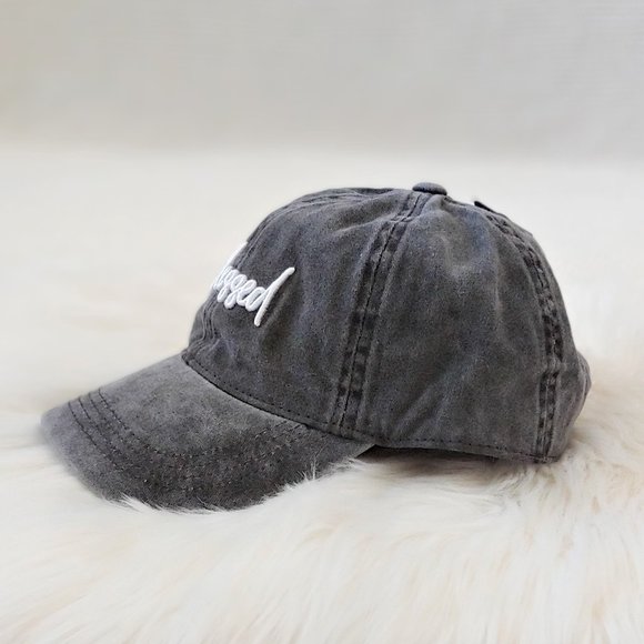 Blush & Belle | Accessories | Black Blessed Vintage Wash Denim ...
